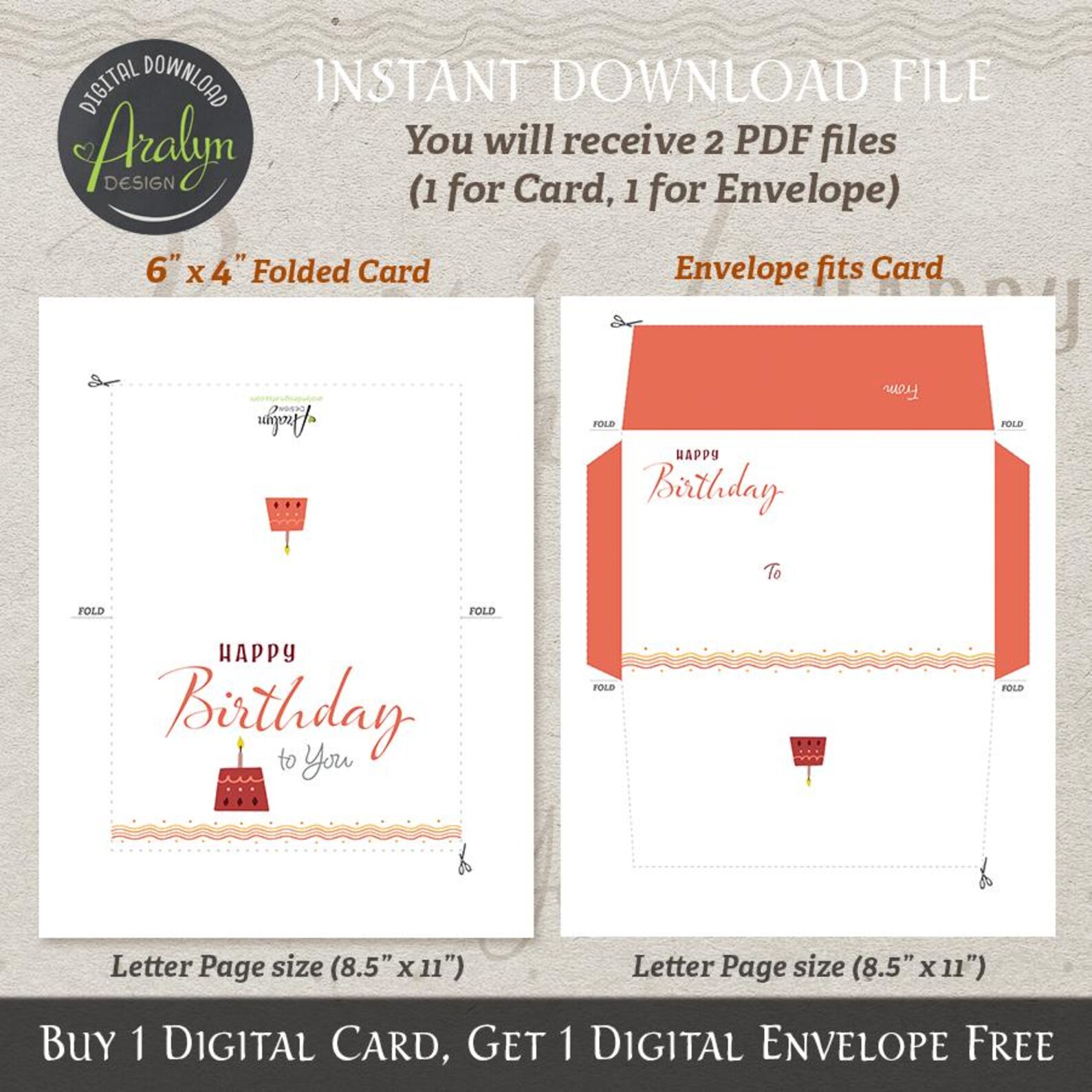 Printable Birthday Cards | Orange Birthday Cupcake With Candle 6x4 ...