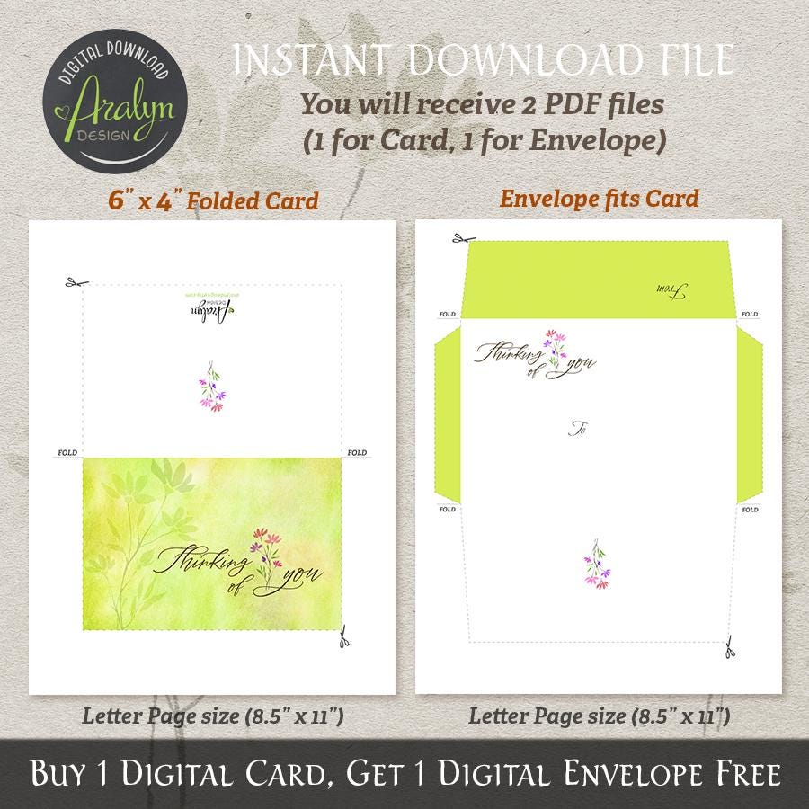 Printable Thinking of You Cards | Printable Thinking of You Card 6x4 ...