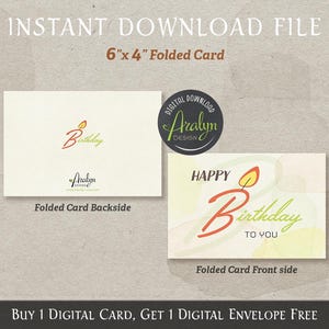 Printable Birthday Cards | Birthday Card 6x4 Folded | Printable ...