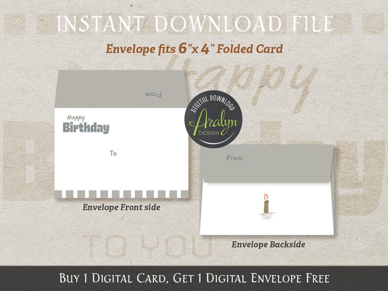 Printable Birthday Cards | Gray Watercolor Candle Happy Birthday Card ...