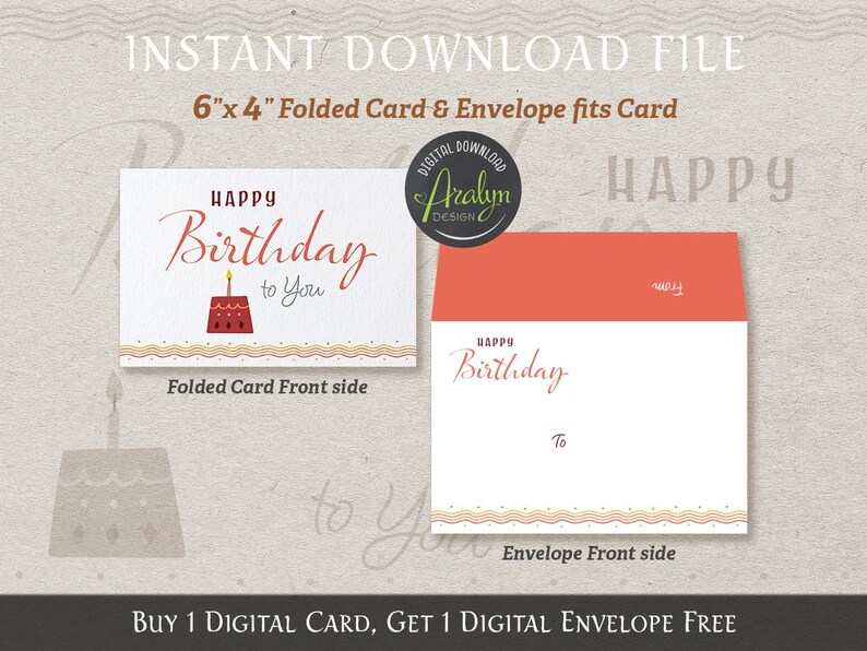 Printable Birthday Cards | Orange Birthday Cupcake With Candle 6x4 ...