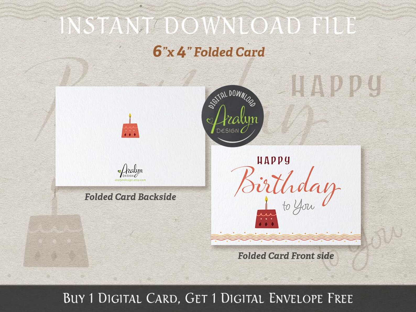 Printable Birthday Cards | Orange Birthday Cupcake With Candle 6x4 ...