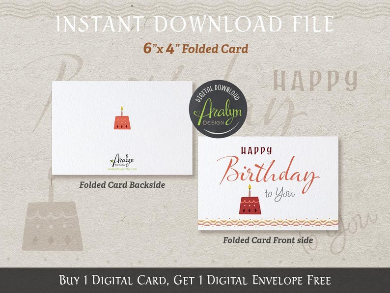 Printable Birthday Cards | Orange Birthday Cupcake With Candle 6x4 ...