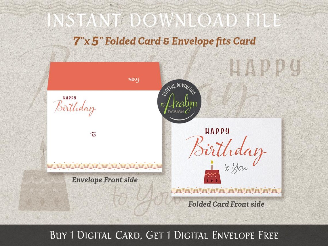 Printable Birthday Cards | Orange Birthday Cupcake With Candle 7x5 ...