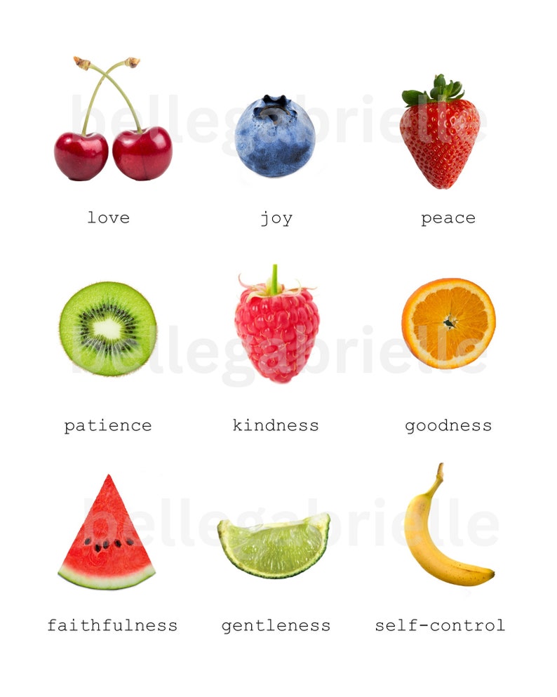 Fruits of the Spirit Real Fruit Digital Art Print Christian Wall Art ...