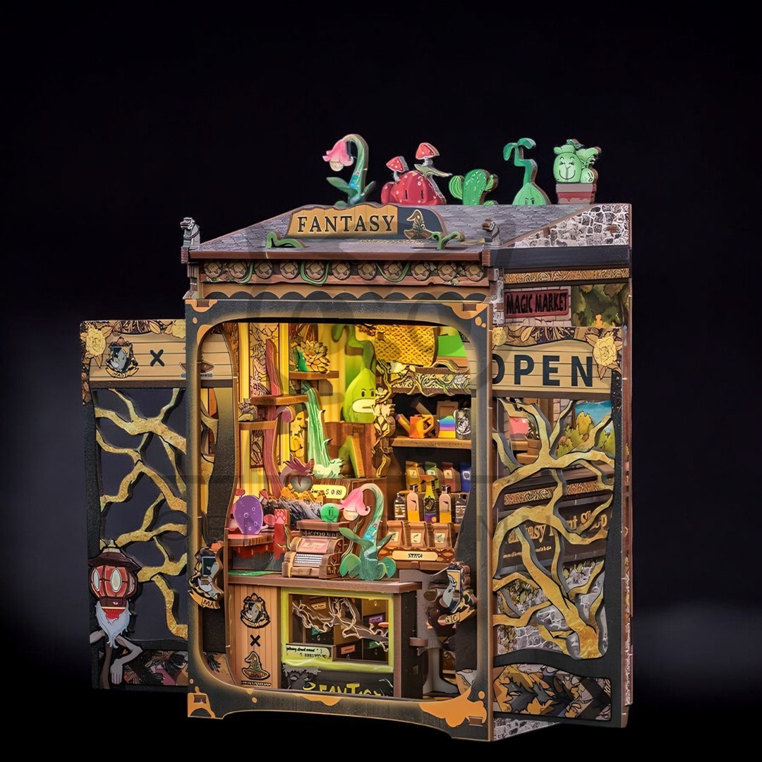 DIY Fantasy Plant Shop Book Nook Kit With Lights | DIY Miniature With ...