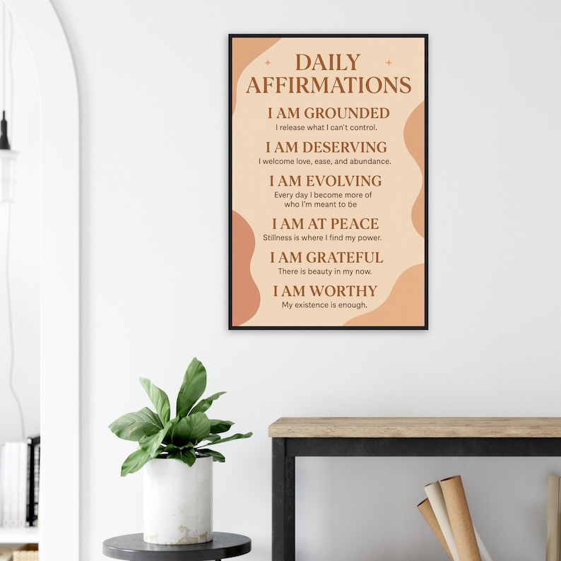 Daily Affirmations Wall Art, Self Love Poster, Mental Health Wall Art ...