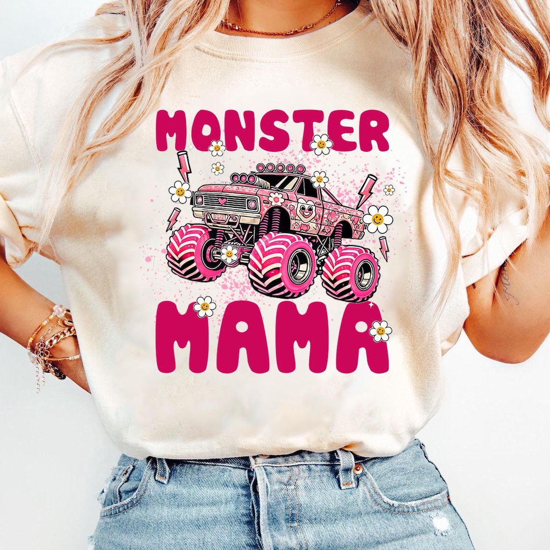 Monster Mama Shirt, Monster Truck Mom Tee, Mama Truck Shirt, Happy ...