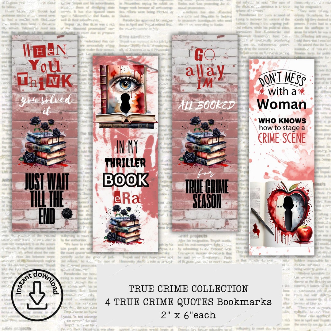 Psychological Thriller Book Reader Collage Bookmarks | Murder Mystery ...