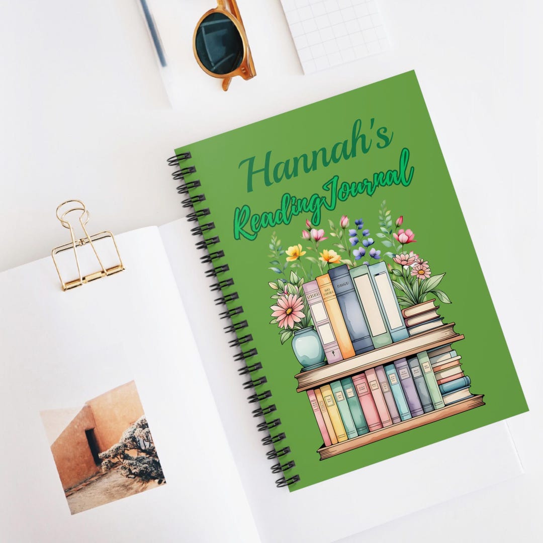 Personalized Reading Journal - Spiral Notebook for Book Lovers, Custom ...