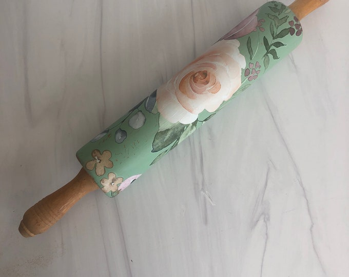 Vintage Rolling Pin Pretty in Peach - Etsy