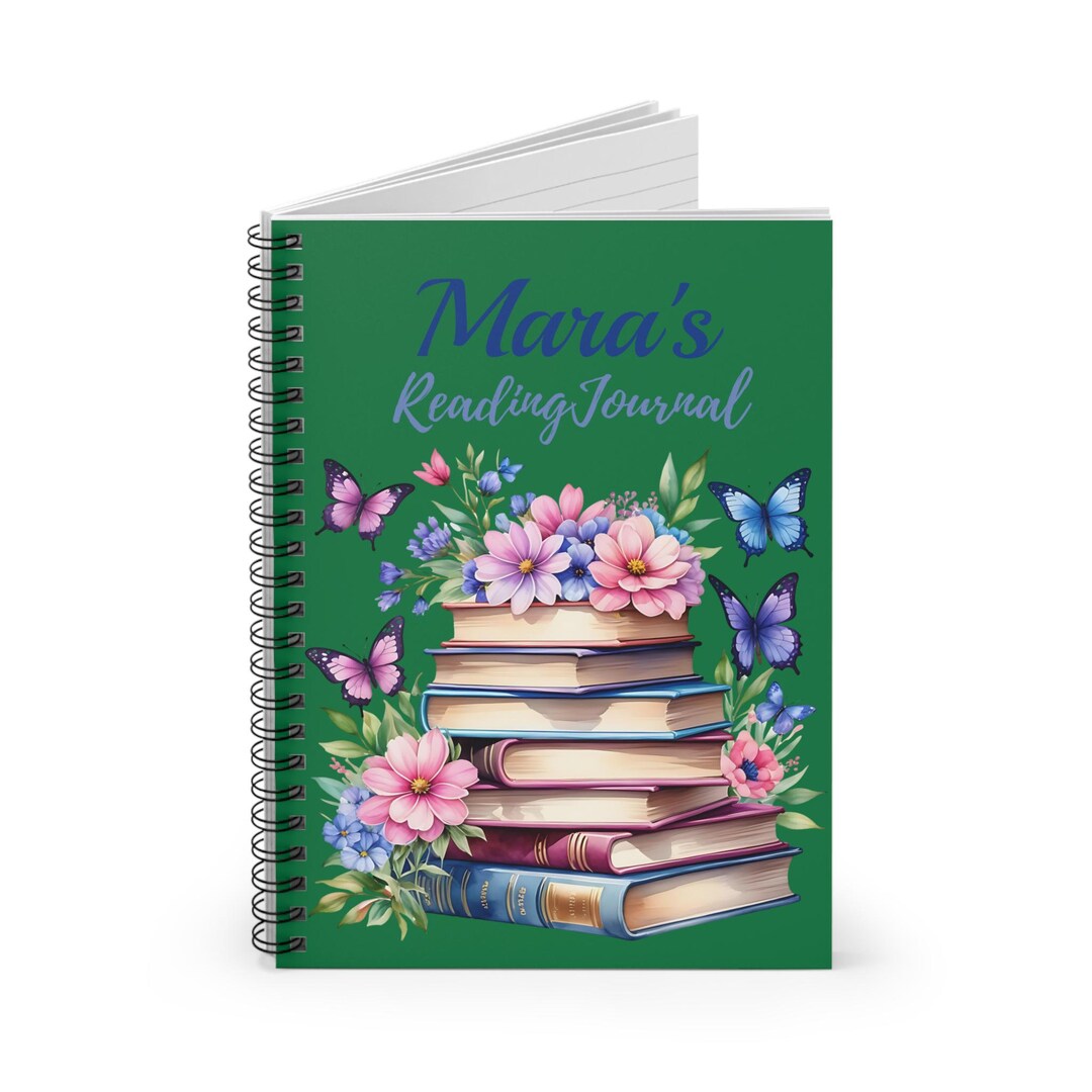 Personalized Reading Journal - Spiral Notebook for Book Lovers, Custom ...
