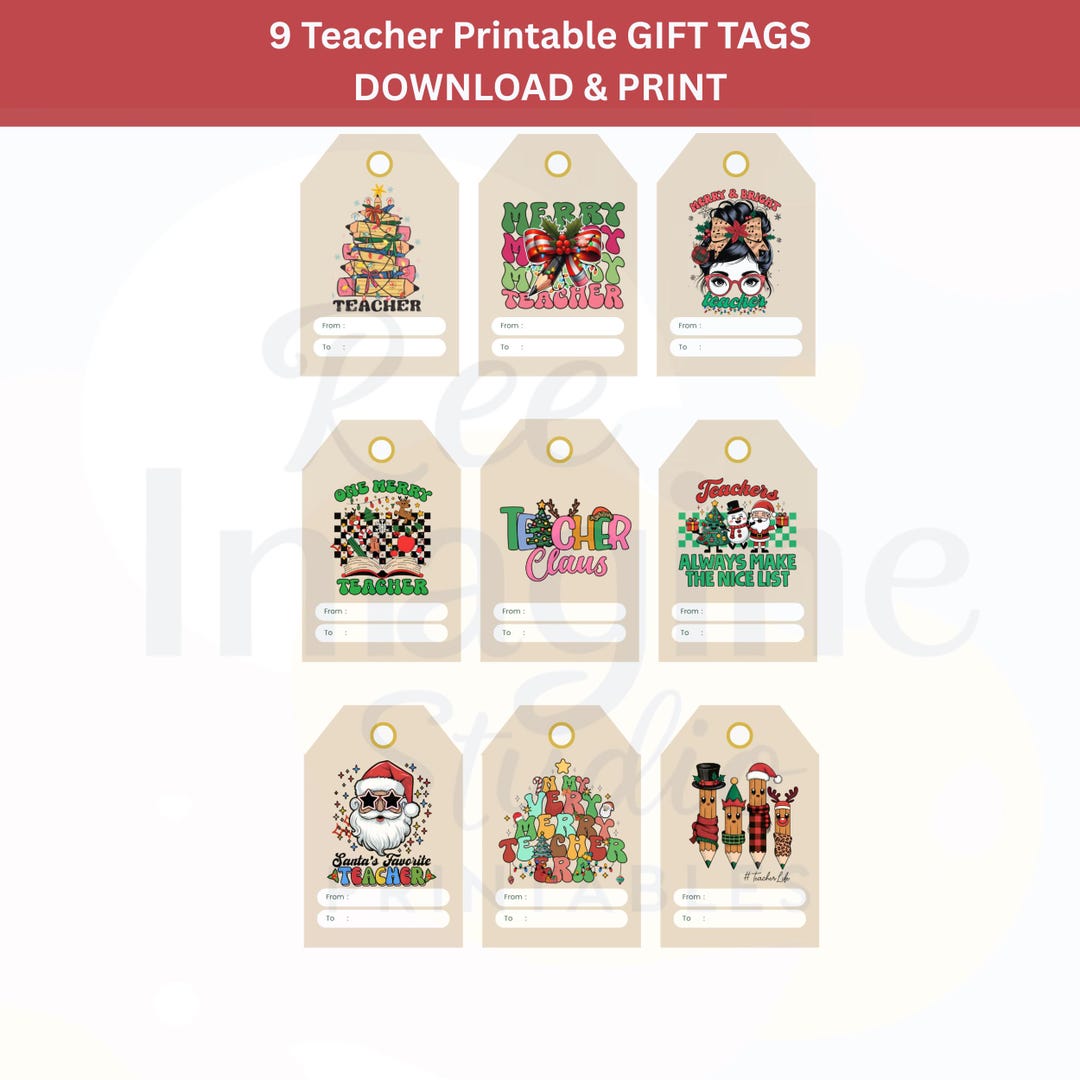 Christmas Teacher Gift Tags Printable – Best Teacher Gift Tags, Favor ...