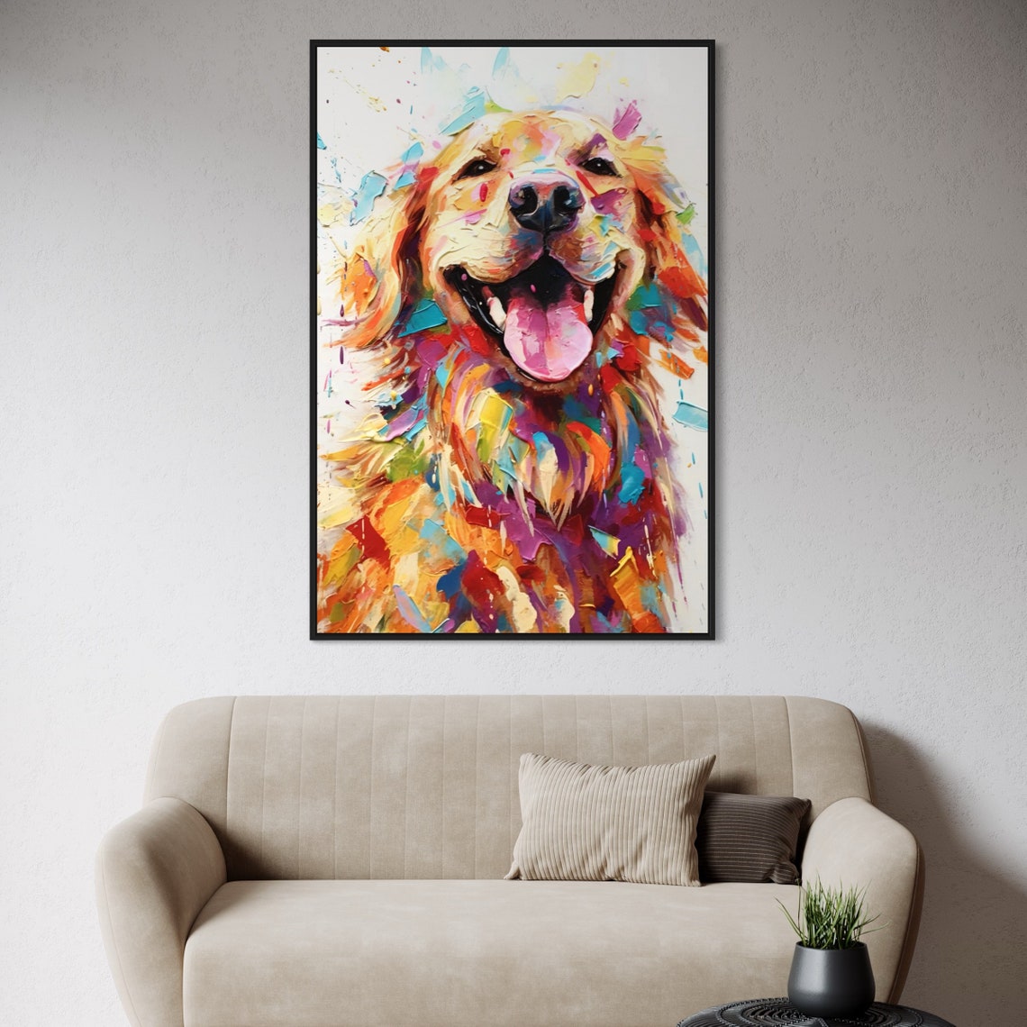3D Animal Gog Oil Painting Art Abstract Canvas Custom Gift Texture Wall ...