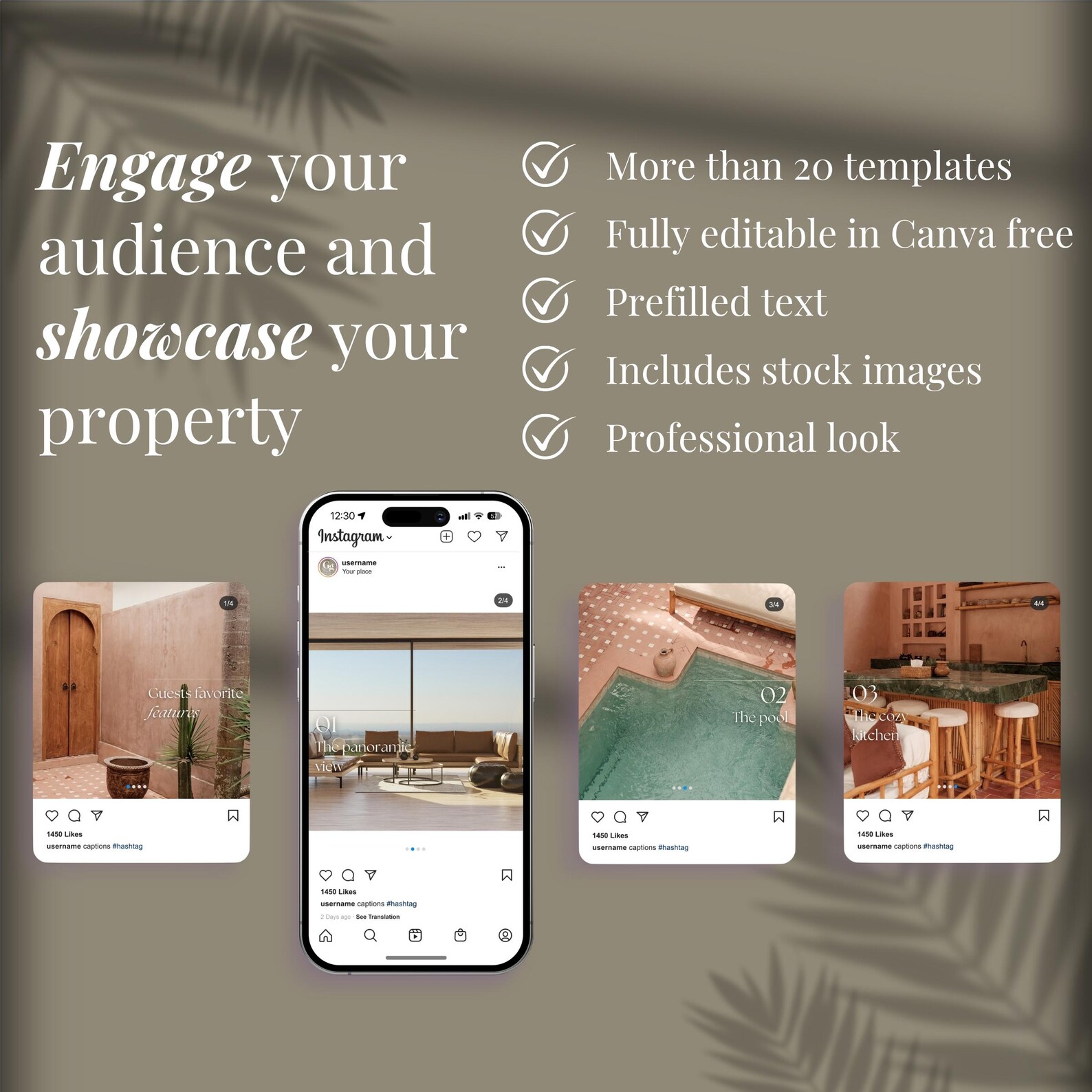 Airbnb Instagram Posts Template, Canva Templates, Airbnb Template ...