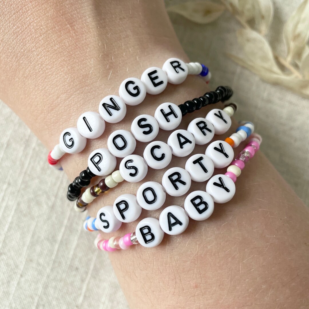 Spice Girls Personalised Beaded Bracelet Set, Custom Bracelets, Ginger ...