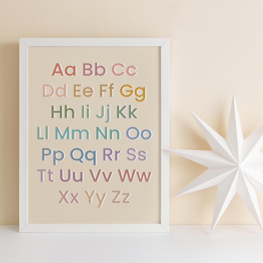 Rainbow Boho Alphabet Poster, Boho Classroom Decor, Classroom Theme ...