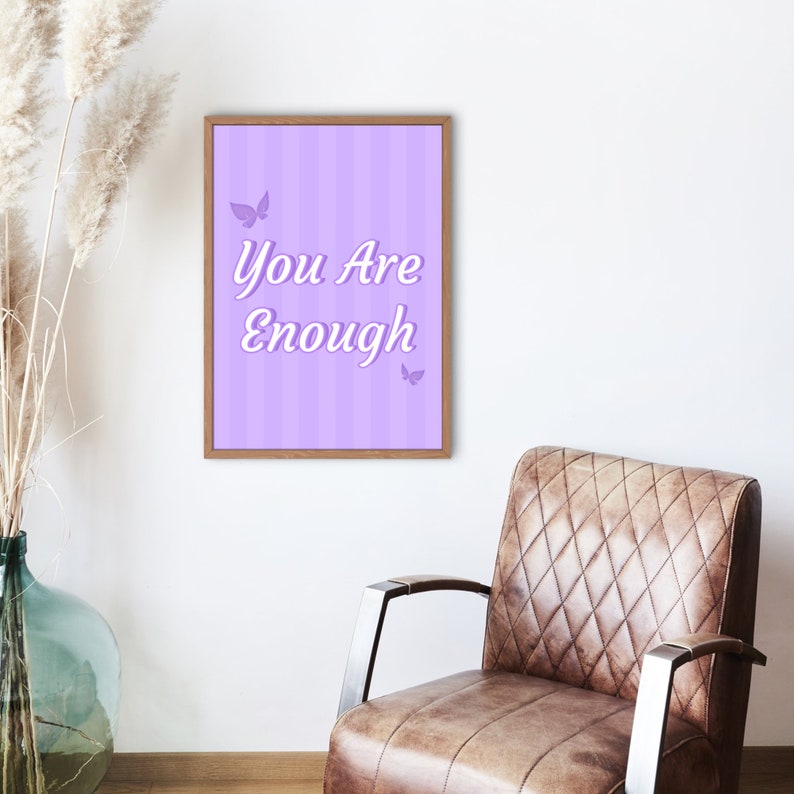 You Are Enough Affirmation Poster, Words of Affirmation, Self Love ...