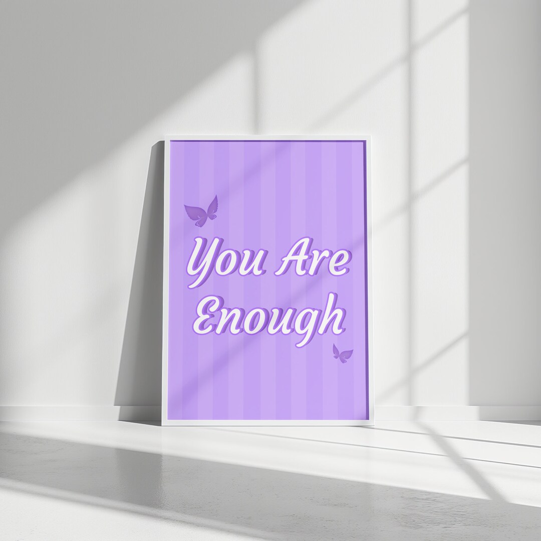 You Are Enough Affirmation Poster, Words of Affirmation, Self Love ...