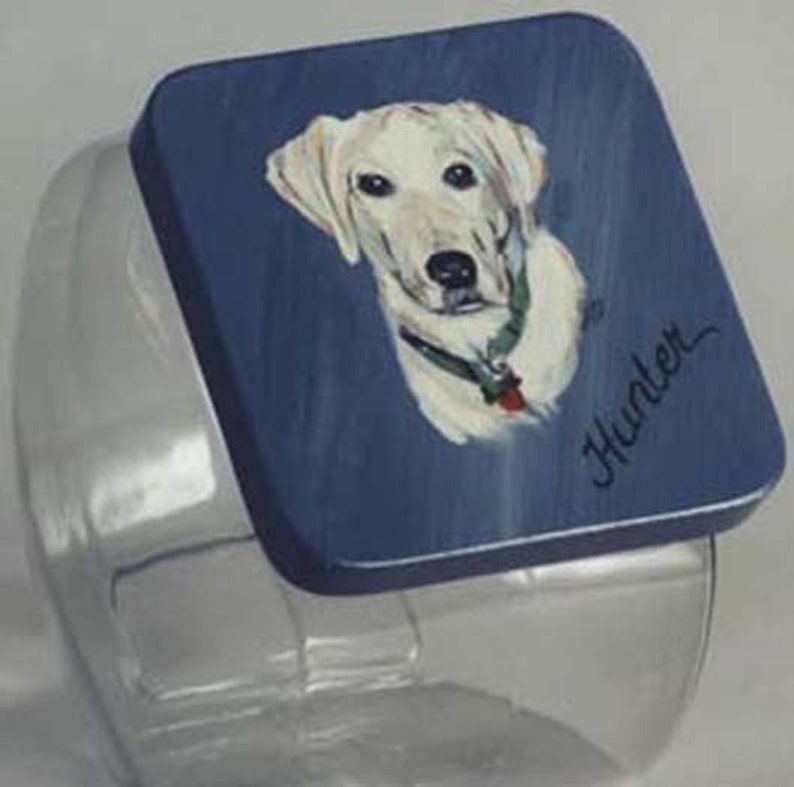 Custom Yellow Lab Pet Treat Jar, Handpainted Pet Treat Jar, Custom Pet ...