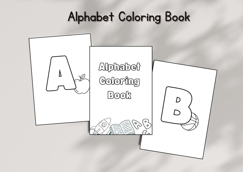 Alphabet Coloring Book, ABC Book, Kids Coloring, Toddler Learning ...