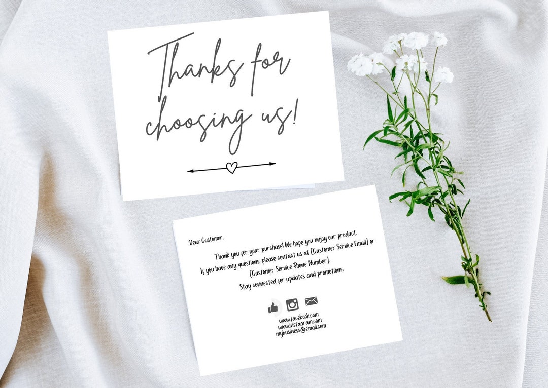 Thank You Card,purchase Thank You Card,customer Appreciation Card,order ...