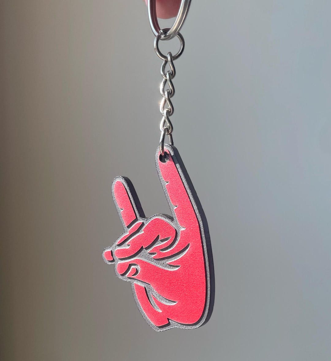 Wolfpack Hand Keychain, NC State Team Spirit Key Holder, Red Keychain ...