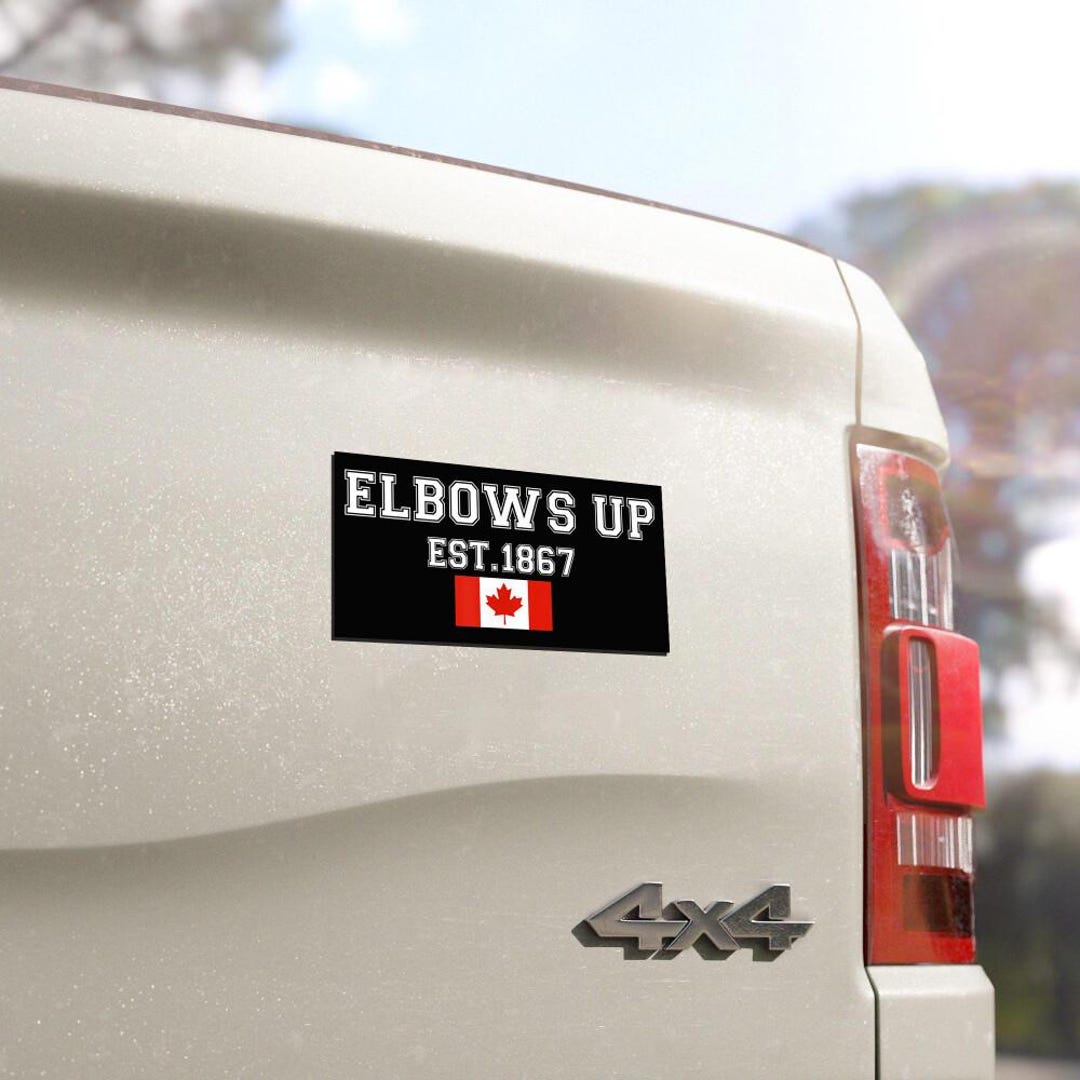 Elbows up Canada Car Magnet, Canadian Flag Protest Magnet, Canada Trade ...
