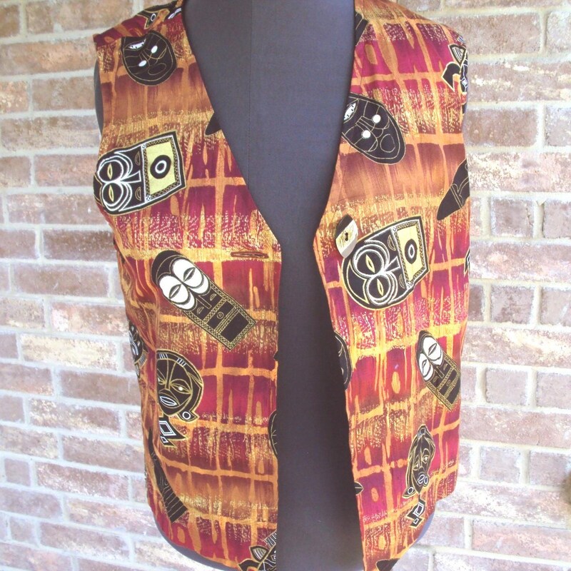 African Print Vest - Etsy