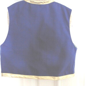A ADULT Toad Vest From Super Mario, Blue With Metallic Gold Lame Trim ...