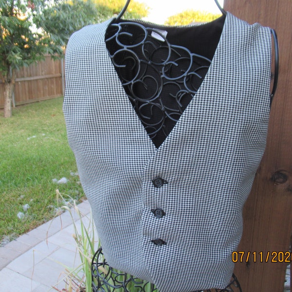 Black and White Check Vest - Etsy