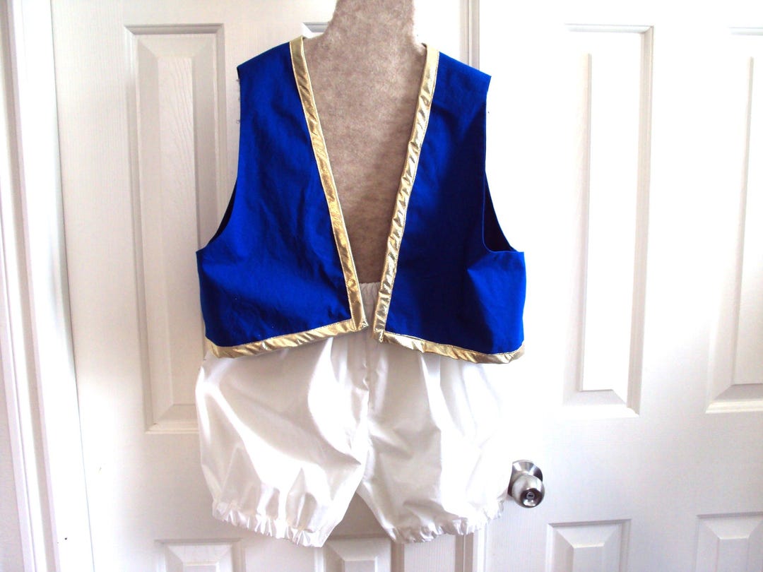 Toad Costume: Baby Blue Vest & Bubble Pants - Super Mario Inspired ...