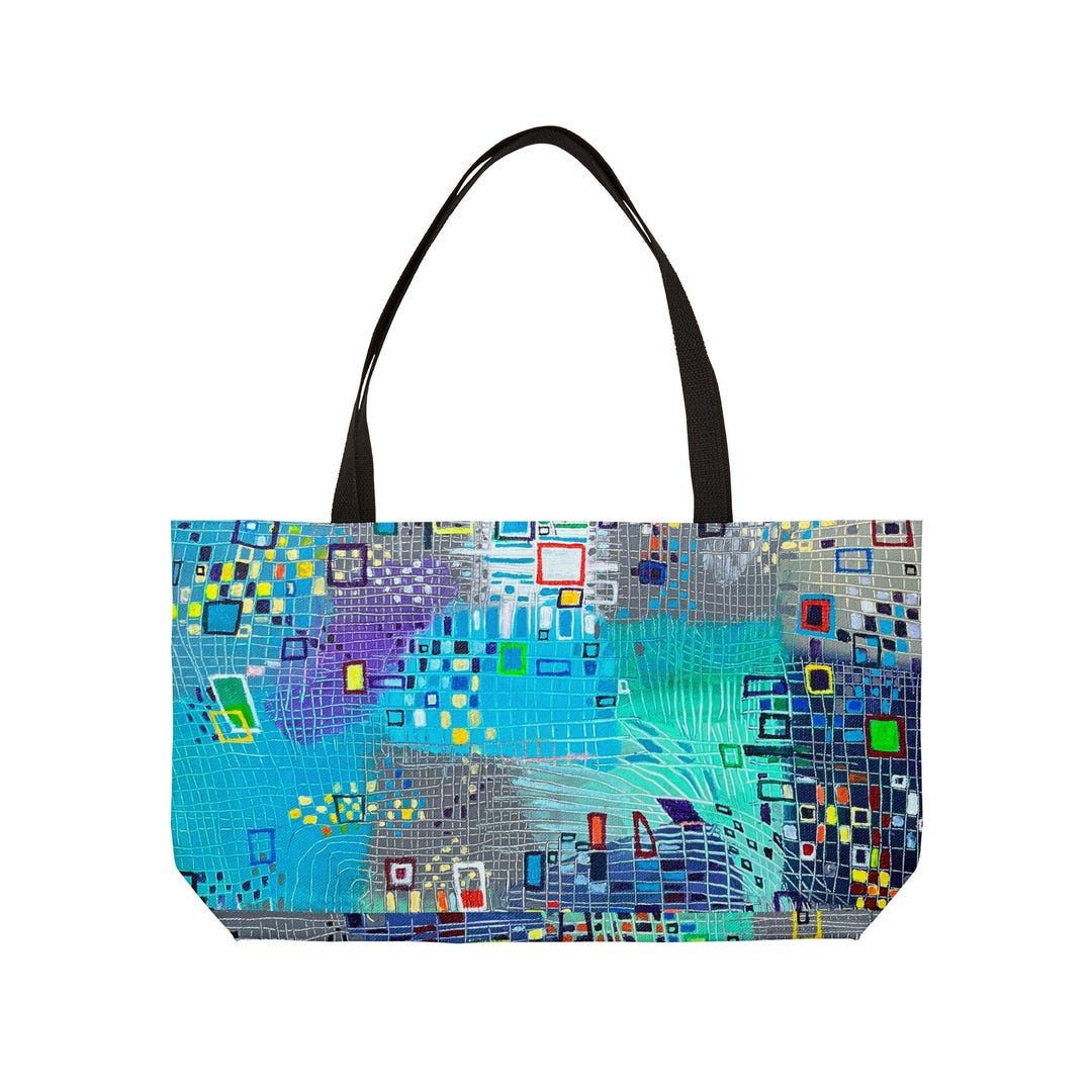 Retro Sci-fi Weekender Bag 'draughts' by Todd Kruse, Cornflower Blue ...