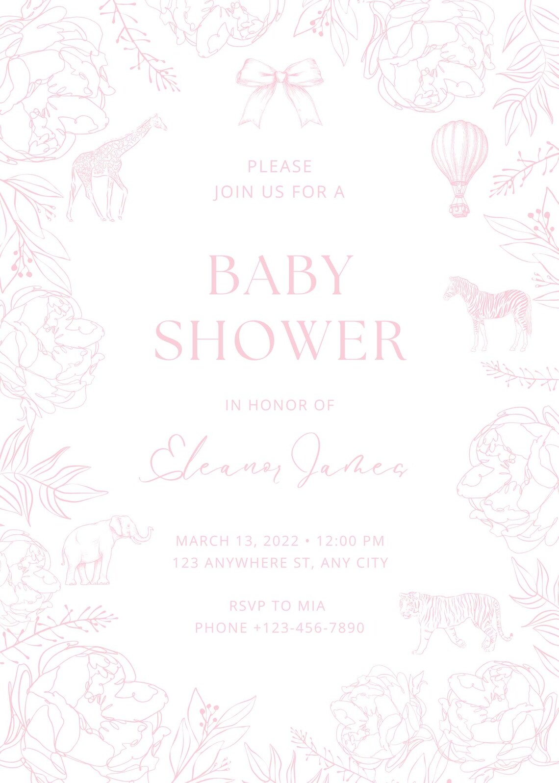 Elegant Customizable Baby Shower Invitation - Etsy