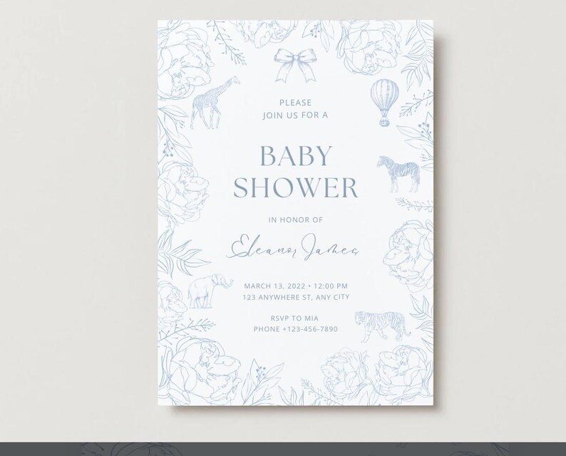 Elegant Customizable Baby Shower Invitation - Etsy