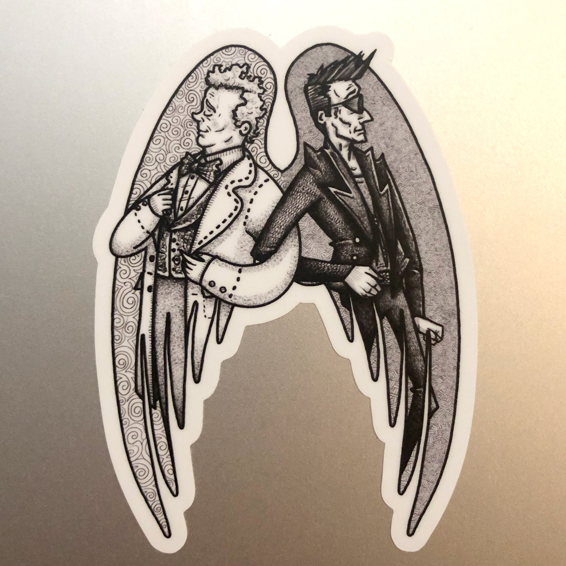 Good Omens Wings 3 x 4 sticker | Etsy