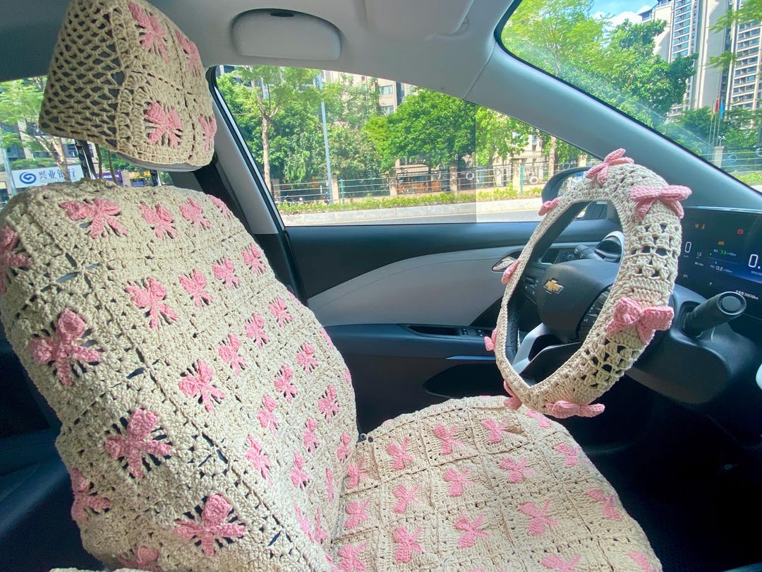 Car Seat Cover,crochet Seat Covers,granny Square Steering Wheel Cover ...