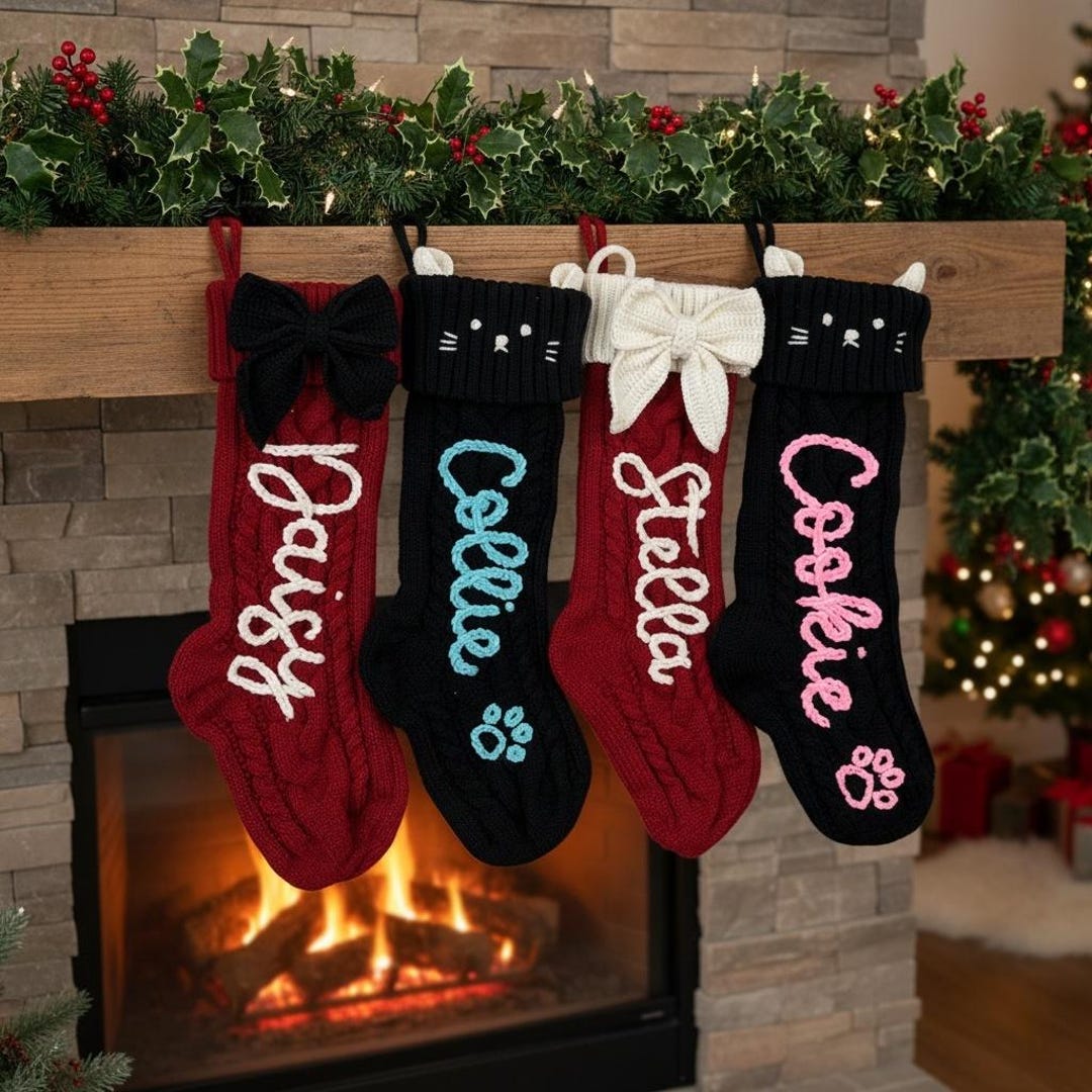 Pet Christmas Stocking, Personalized Embroidered Christmas Stocking ...