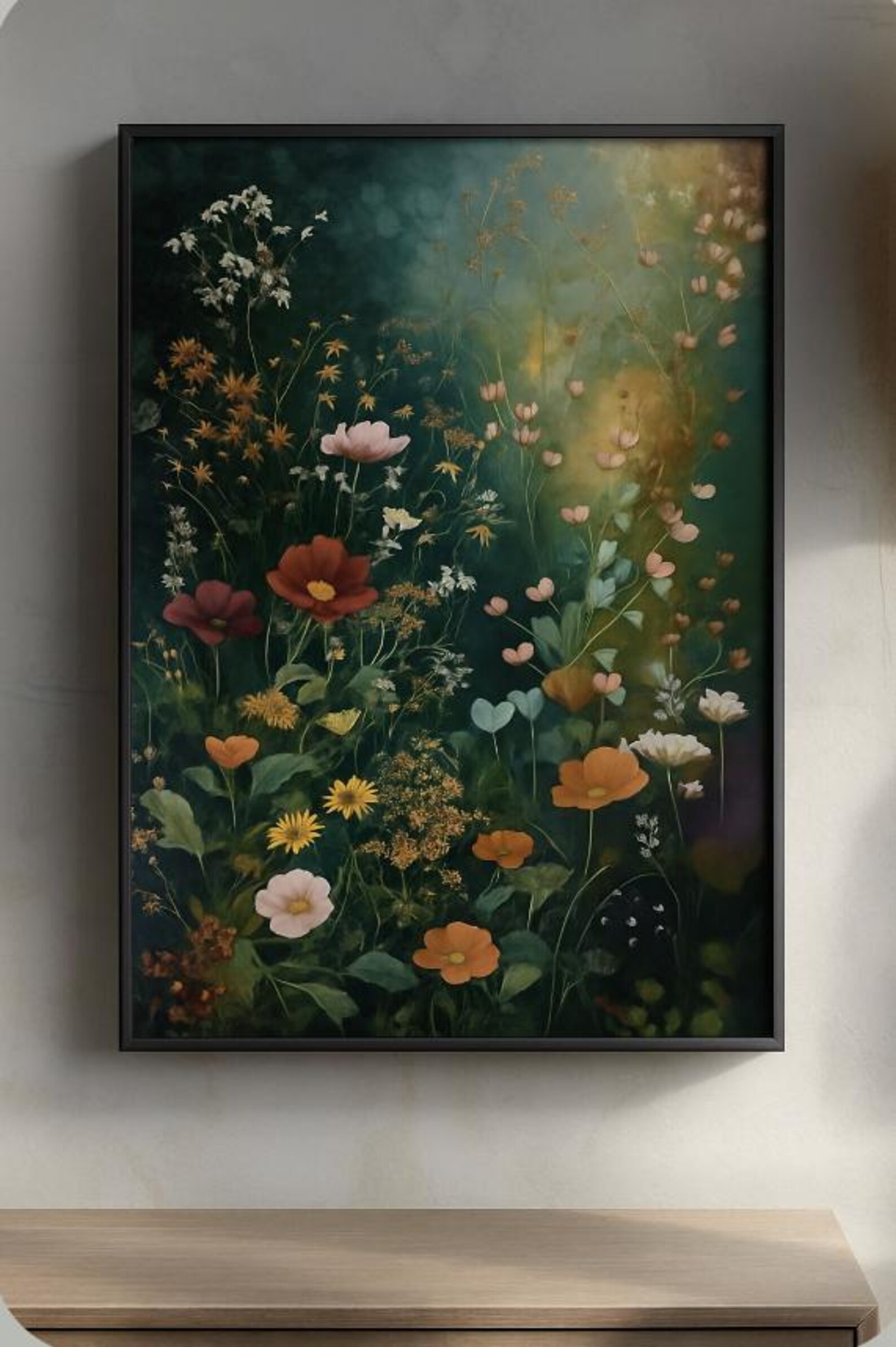 Wildflower Field Botanical Print, Vintage Farmhouse Decor (digital ...