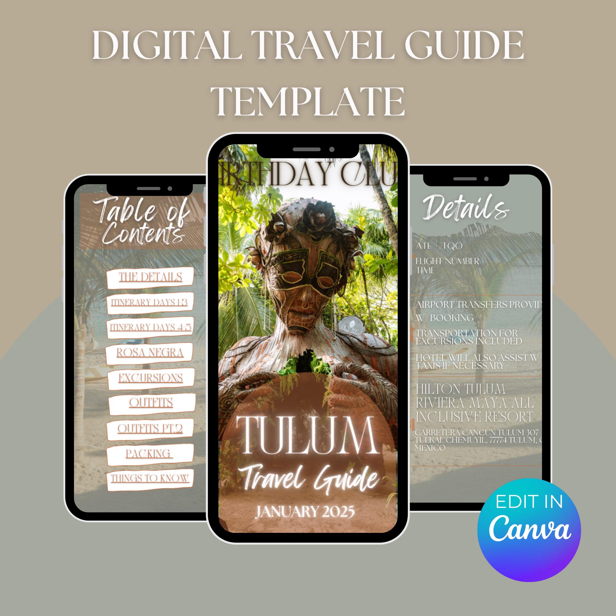 Customizable Travel Guide Template | Digital Download | Canva Editable ...