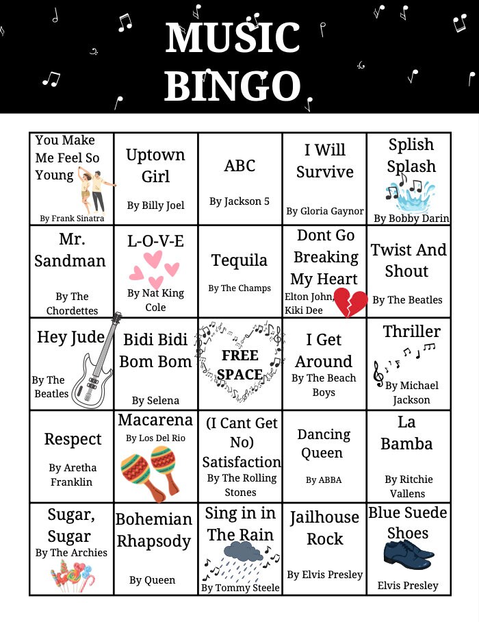 Music Bingo! - Etsy