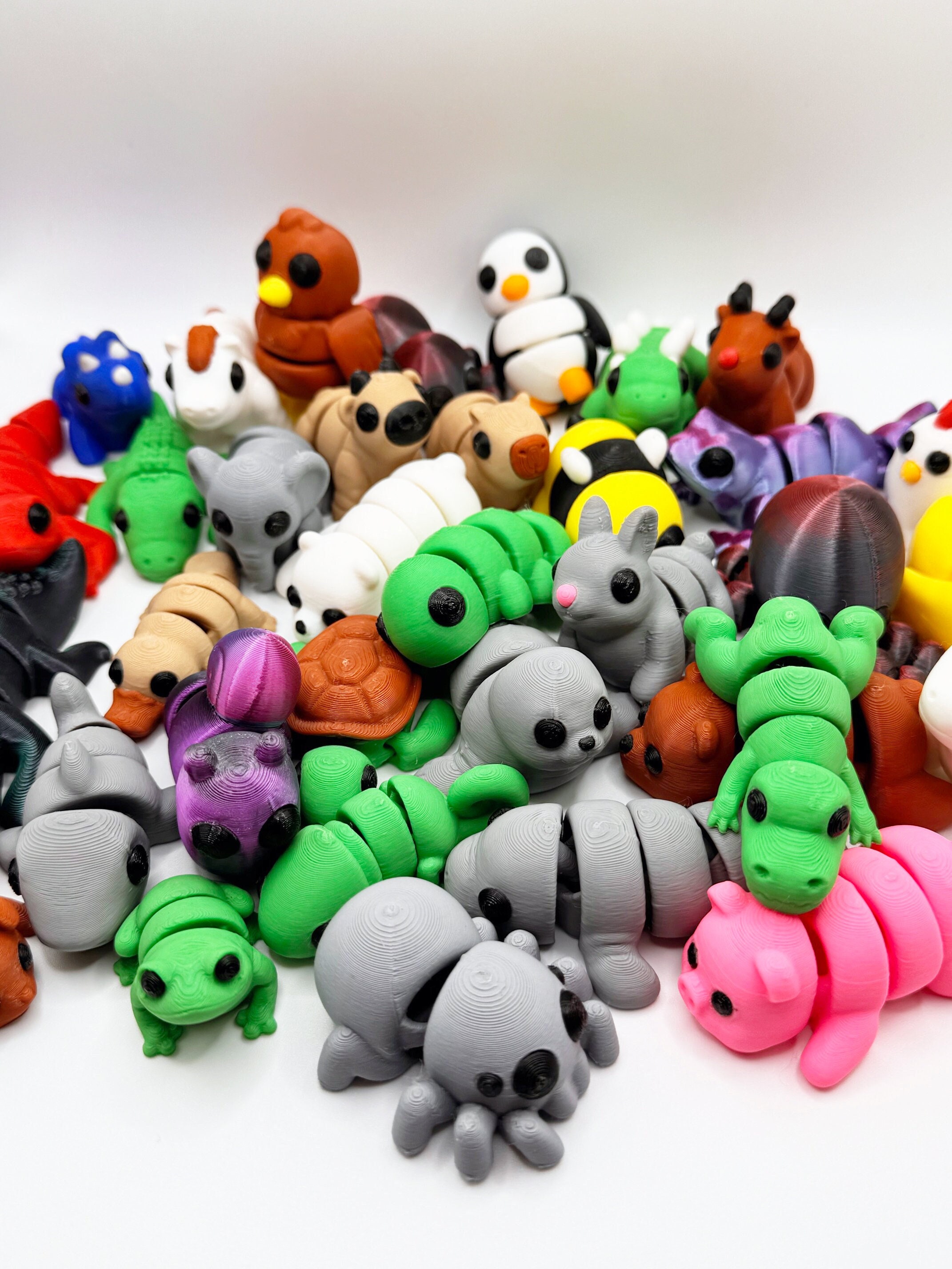 Mini Bundles 3D Printed Articulated Flexible Fidget Animals - Etsy