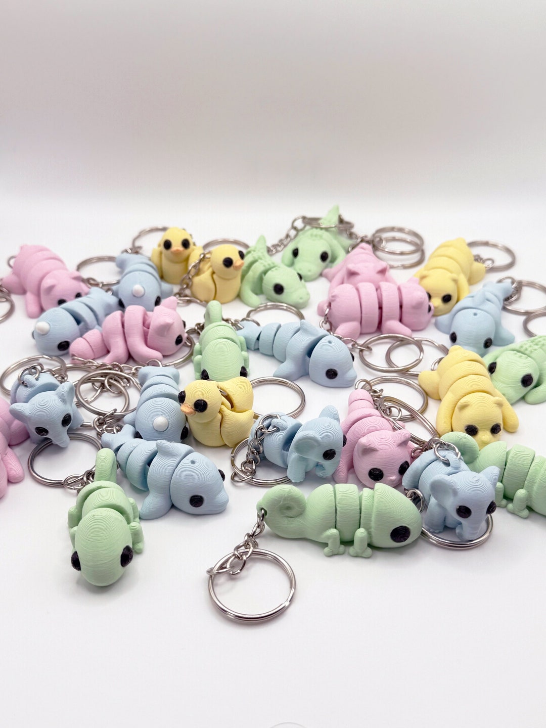 Micro Bundles Pastel 3D Printed Articulated Flexible Fidget Animal ...