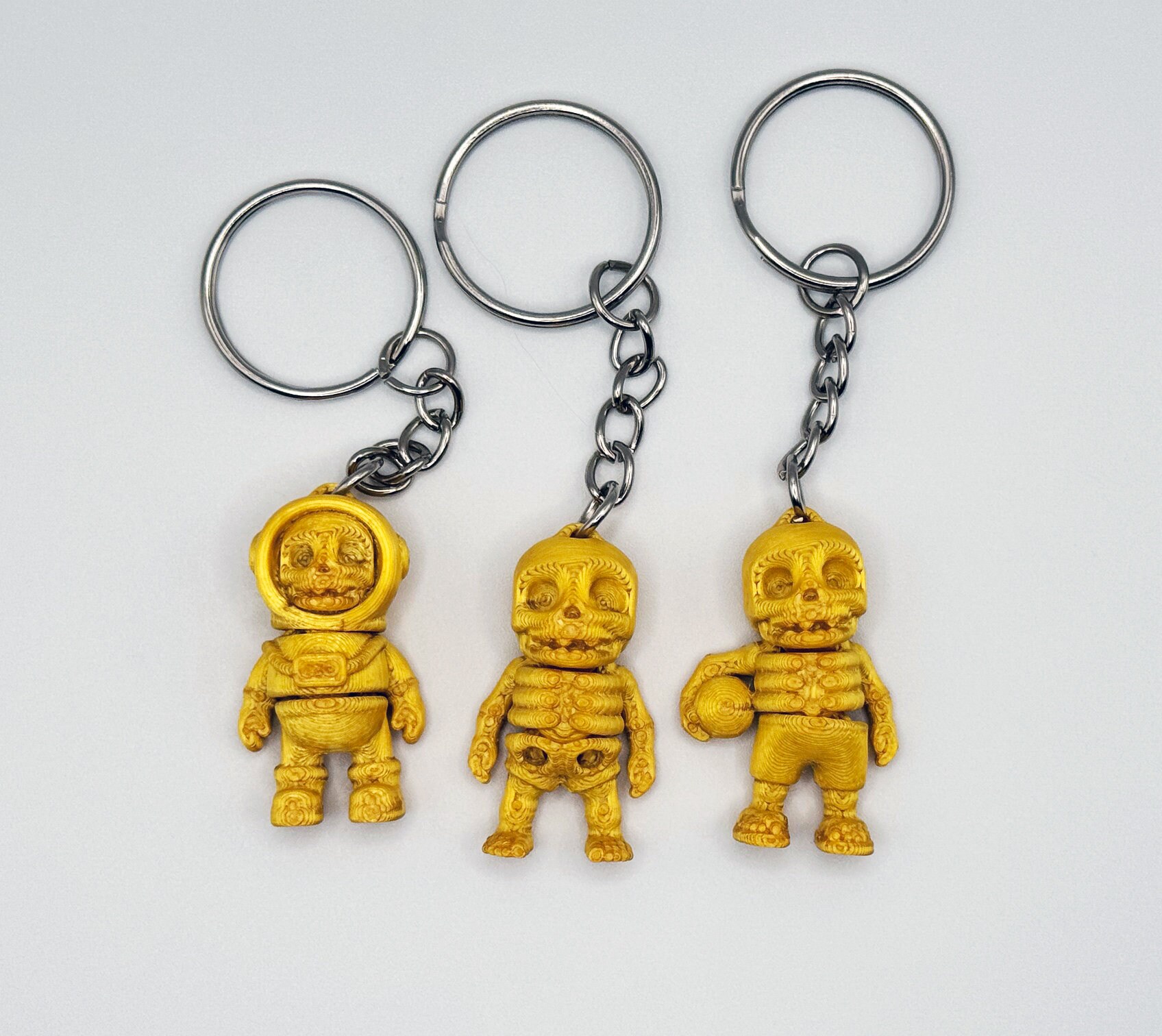 Micro Bundles Metallic 3D Printed Articulated Flexible Fidget Skeleton Keychains - Etsy