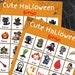 Halloween Bingo Cards, Halloween Activity, Kids Halloween Game, Cute ...