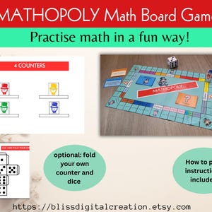 Mathopoly Math Game, Multiplication Table, Times Table, Multiply Chart ...