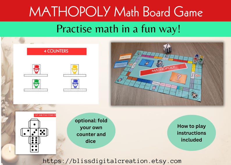 Mathopoly Math Game, Multiplication Table, Times Table, Multiply Chart ...