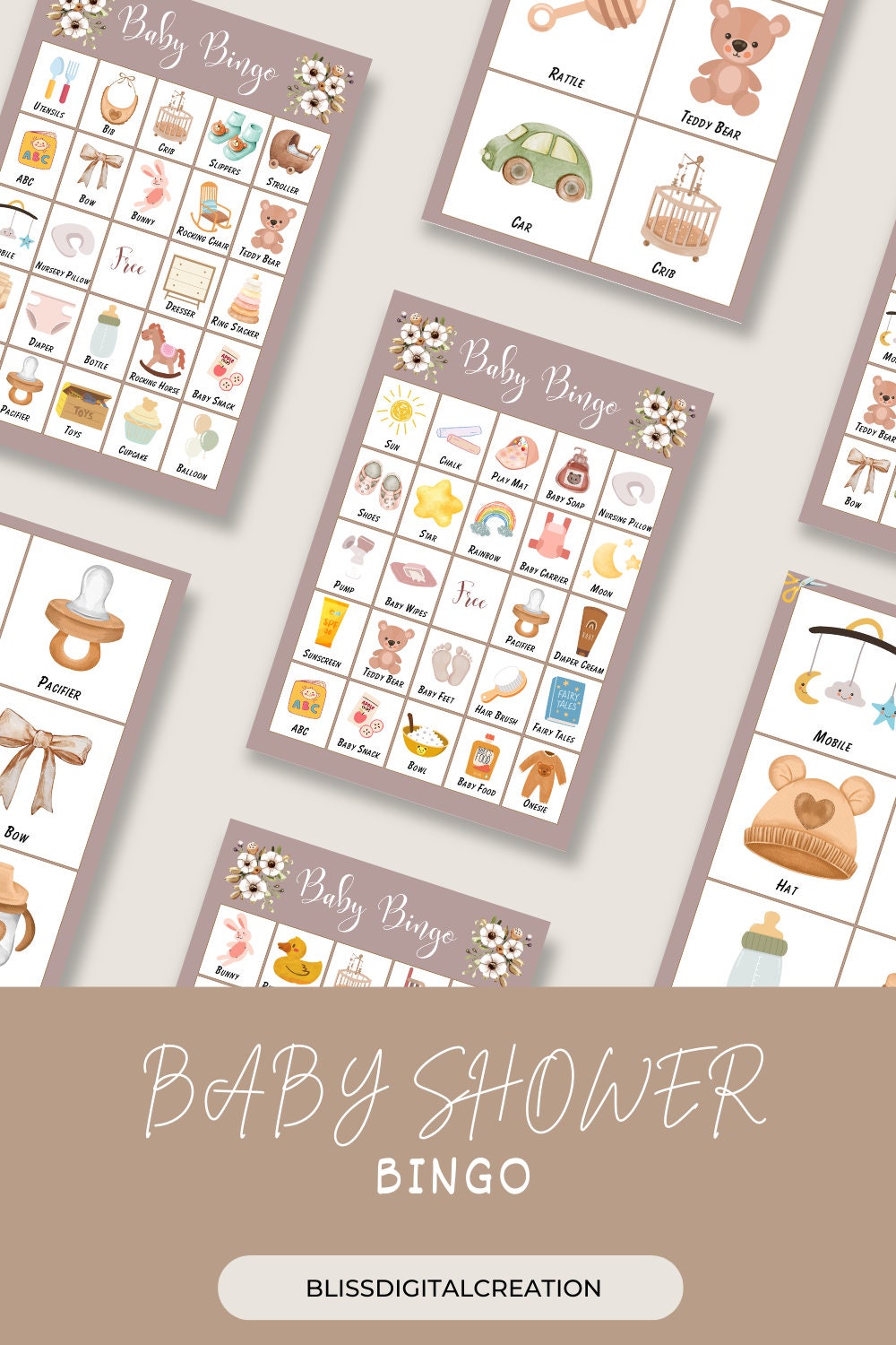 Baby Shower Bingo, Baby Bingo, Baby Shower Games, Bingo Cards, Baby ...