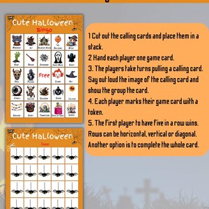 Halloween Bingo Cards, Halloween Activity, Kids Halloween Game, Cute ...