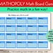 Mathopoly Math Game, Math Addition Subtraction, Math Practice, Math ...